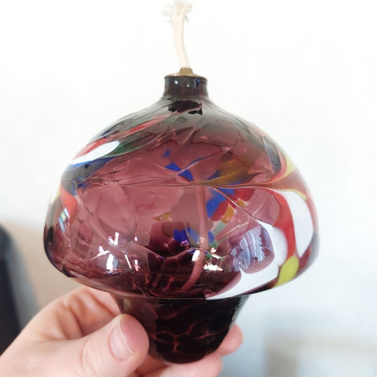 Hand Blown Glass Oil Lamp Unique Shape Orb Ball - Etsy