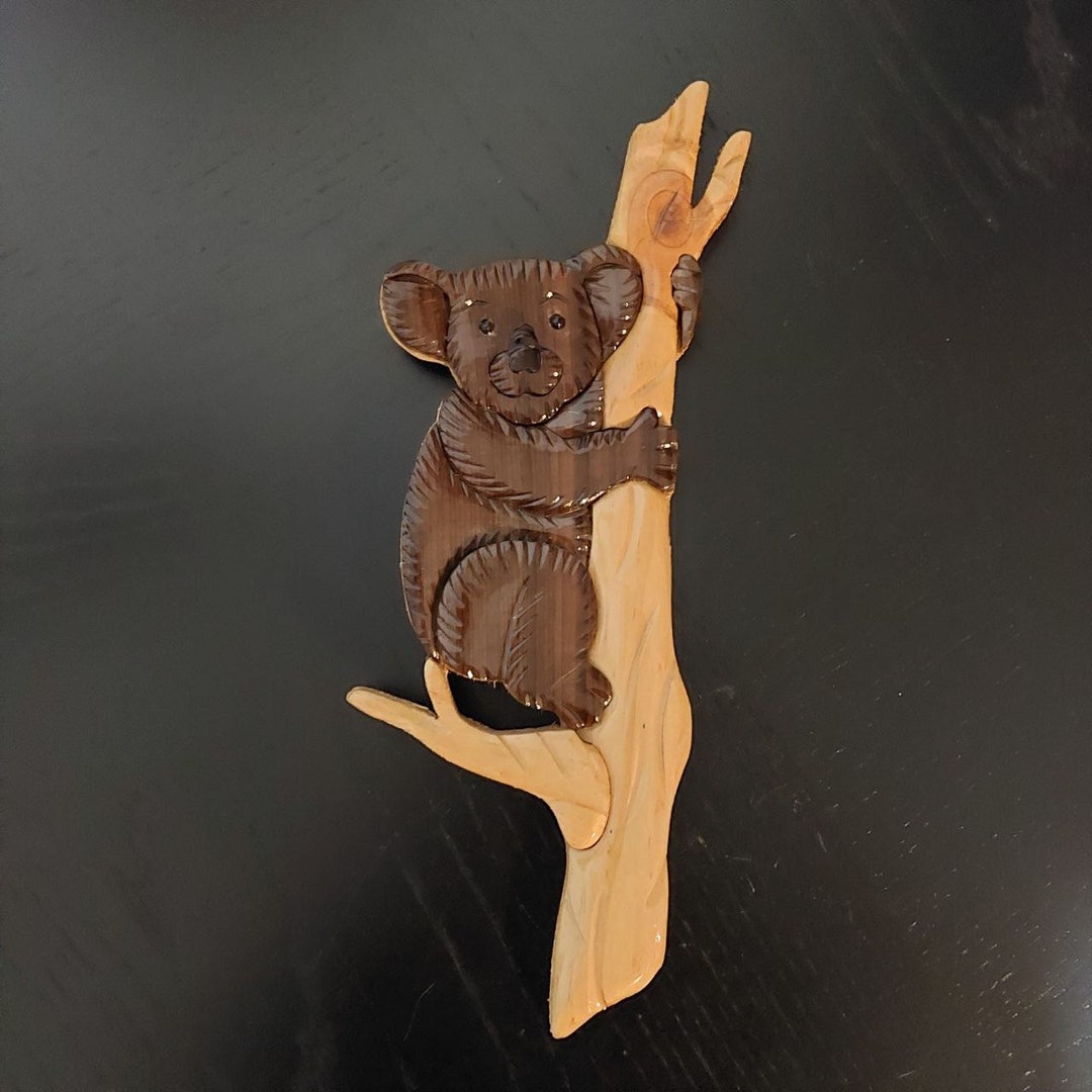 Koala in a Tree, Wood Intarsia Wall Hanging Handcrafted - Etsy