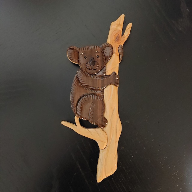 Koala in a Tree, Wood Intarsia Wall Hanging Handcrafted - Etsy