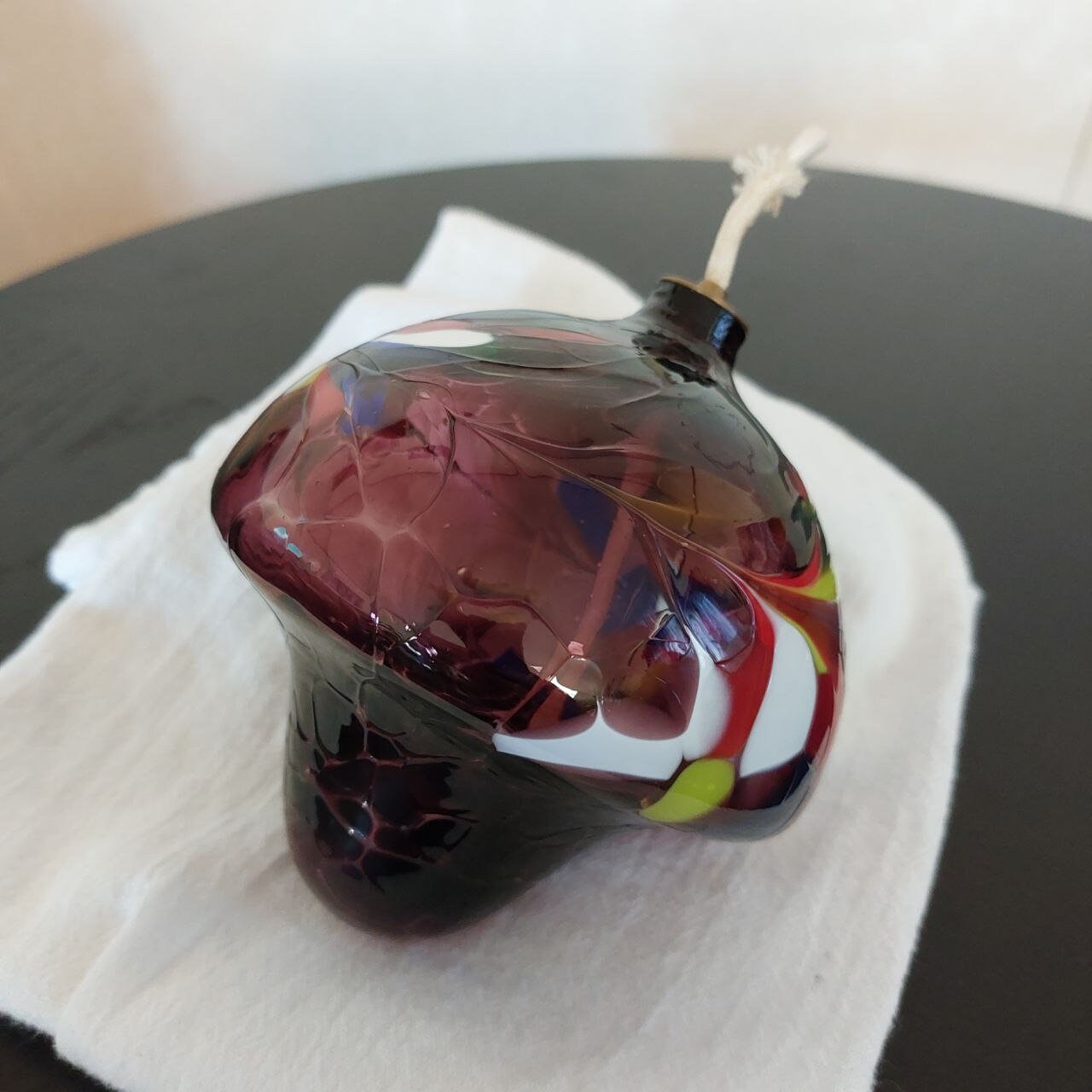 Hand Blown Glass Oil Lamp Unique Shape Orb Ball - Etsy