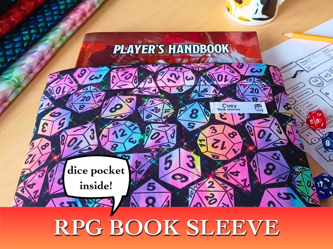 RPG Book Sleeve Dice Pocket Dnd Gift DM Player Accessory Gadget ...