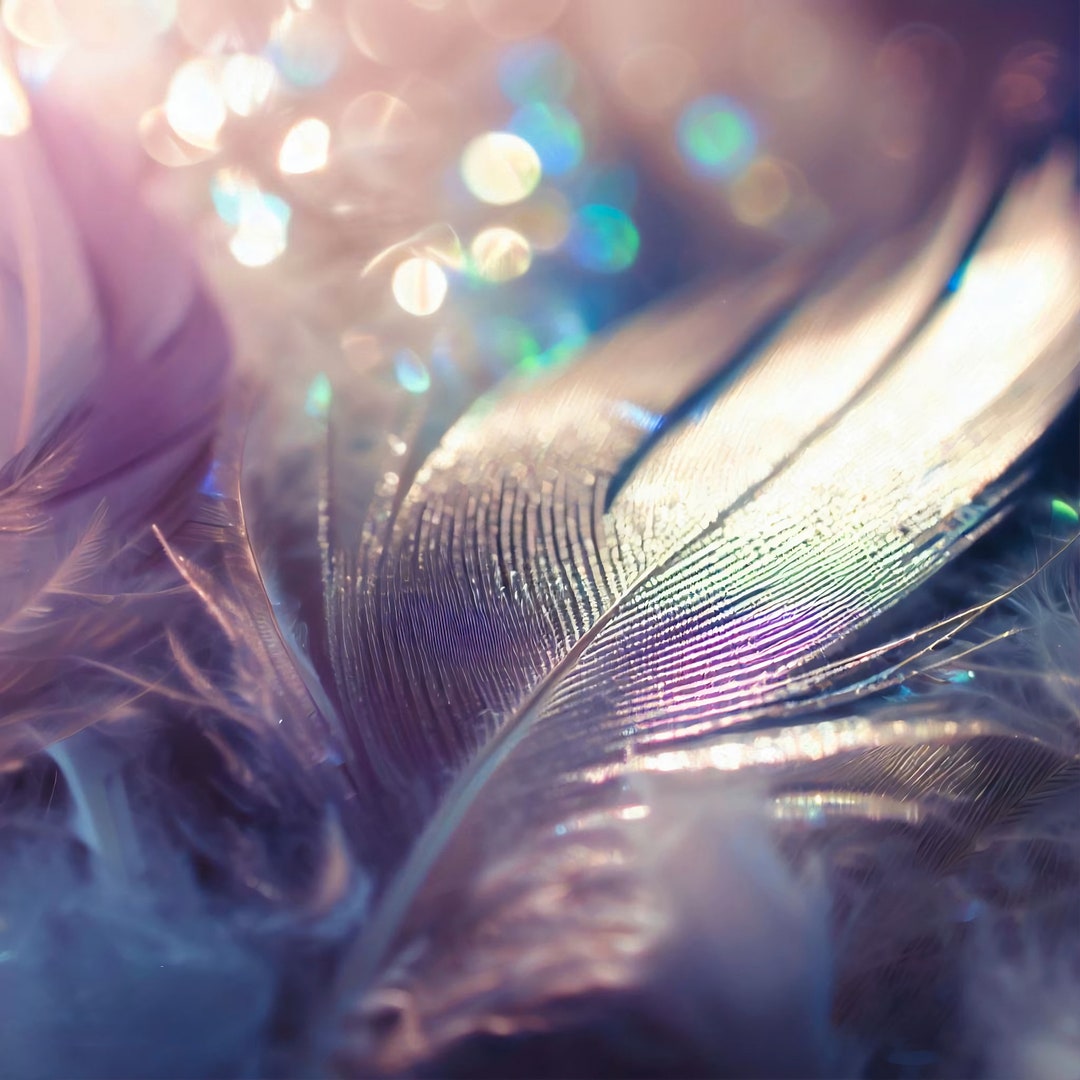 Shiny Feathers Art Print | AI Art | Spiritual Digital Art | Fantasy ...