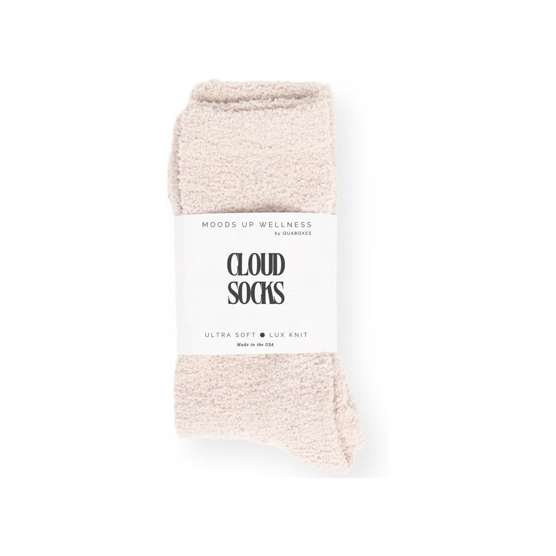 Ultra-luxe Cozy Cloud Socks in Beige for Women by Moodsup Wellness - Etsy