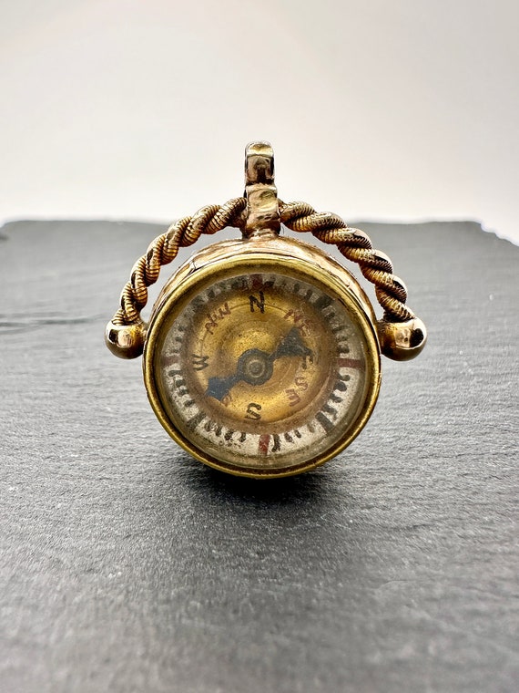 Antique Victorian 9CT / 9K Gold Compass Bloodstone Fo… - Gem