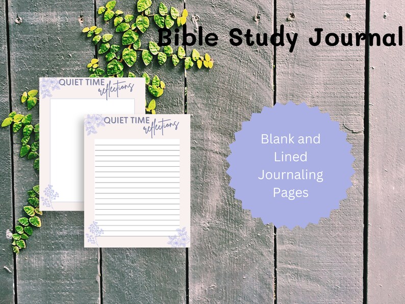 Printable Bible Study Journal Downloadable PDF Daily Prayer Logs Verse ...