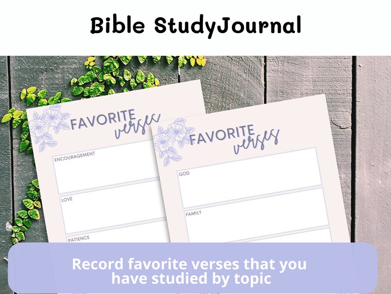 Printable Bible Study Journal Downloadable PDF Daily Prayer Logs Verse ...