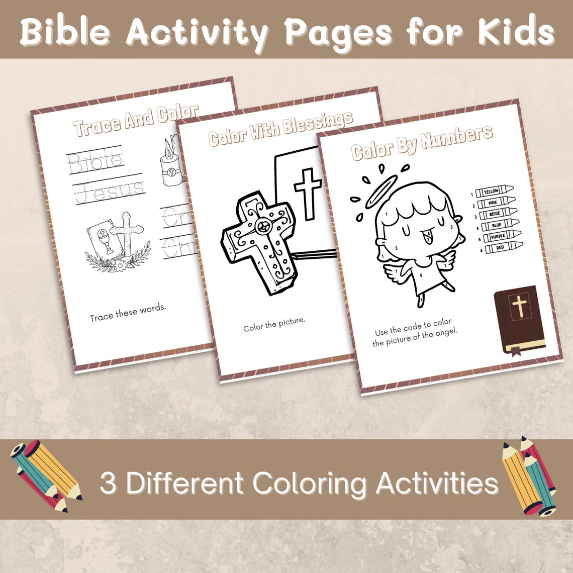 Printable Bible Activities for Kids Bible Worksheets Bundle Bible Games ...