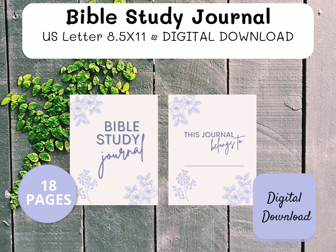 Printable Bible Study Journal Downloadable PDF Daily Prayer Logs Verse ...