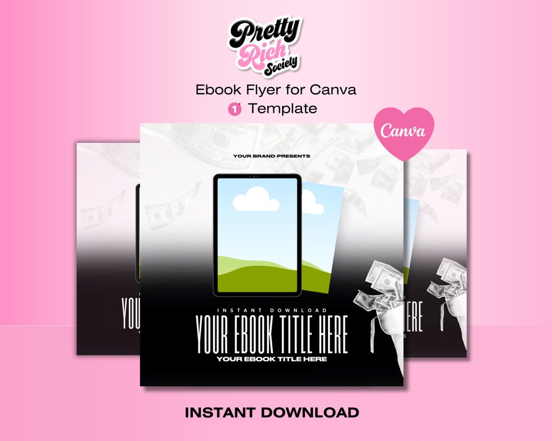DIY Ebook Flyer Template, Canva Ebook Flyer Design, Ebook Cover - Etsy