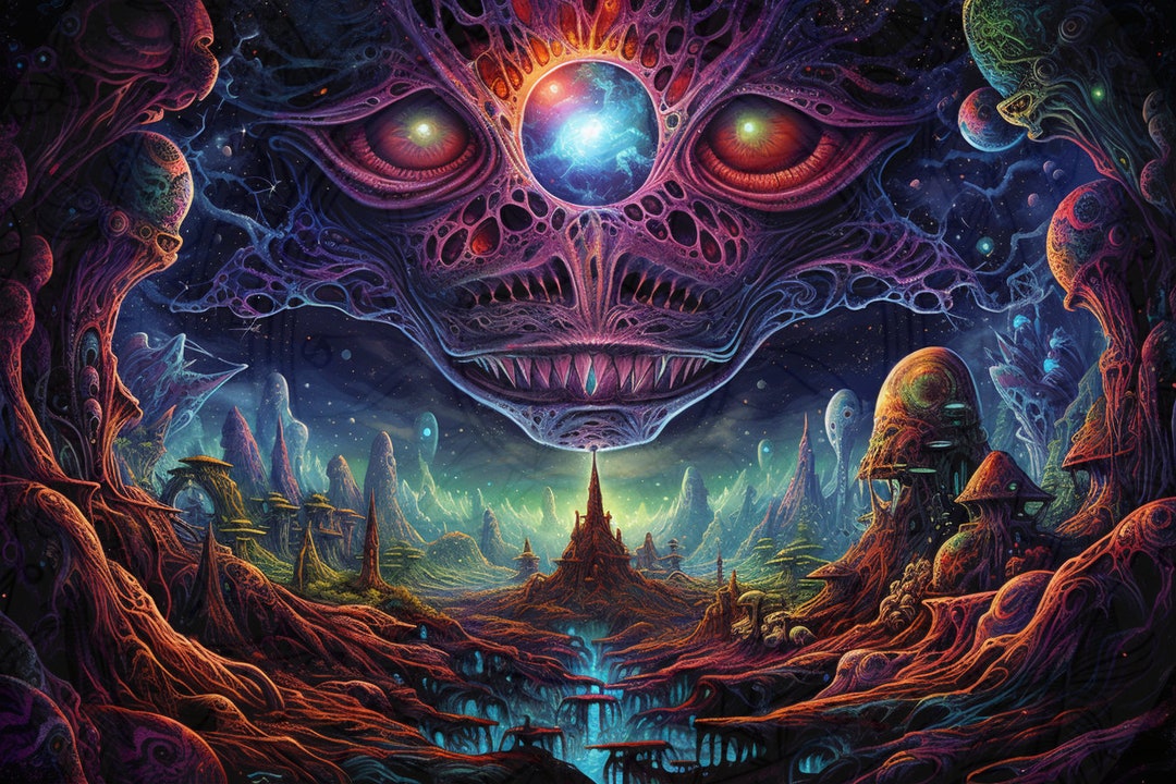 Psychedelic Ancient Alien World Wallpaper | Midjourney Art - Etsy