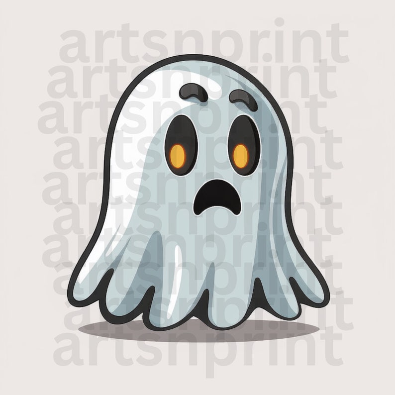 Ghost Clipart Png 5 Pack 300 Dpi Cartoon Spooky Ghosts Clip Art Images Etsy