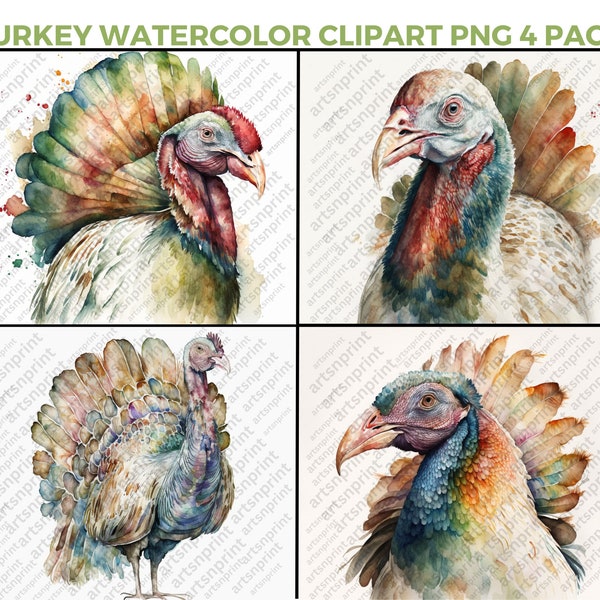 Watercolor Turkey - Etsy