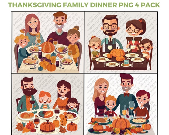 Animated Thanksgiving Family Clip Art Traditional Animation Happy