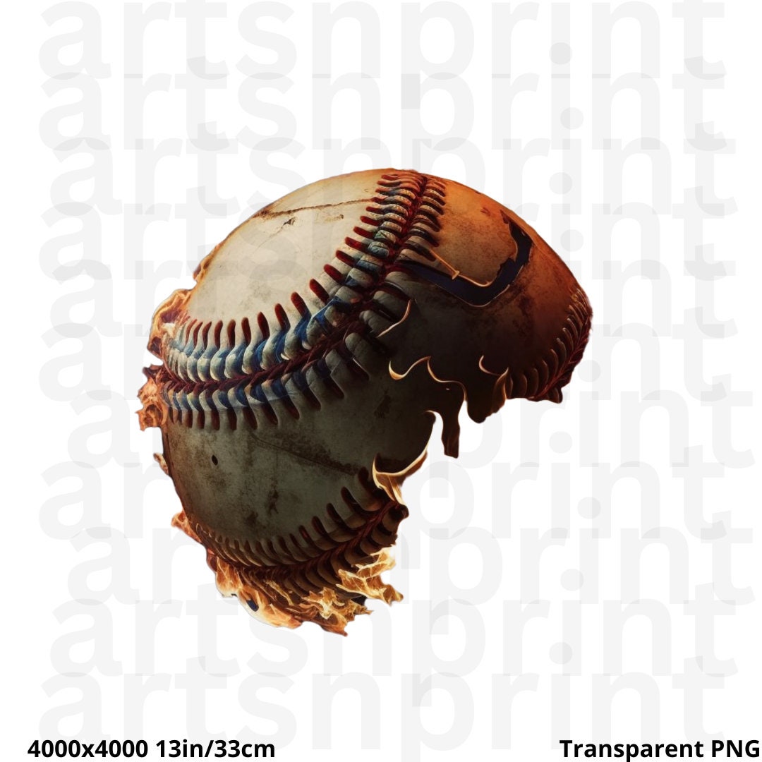 Fireball Baseball PNG: Flaming Ball Sublimation Design (digital ...