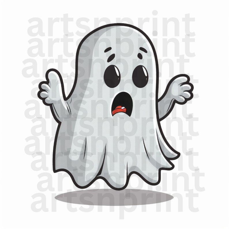 Ghost Clipart PNG 5 Pack 300 Dpi Cartoon Spooky Ghosts Clip Art Images ...