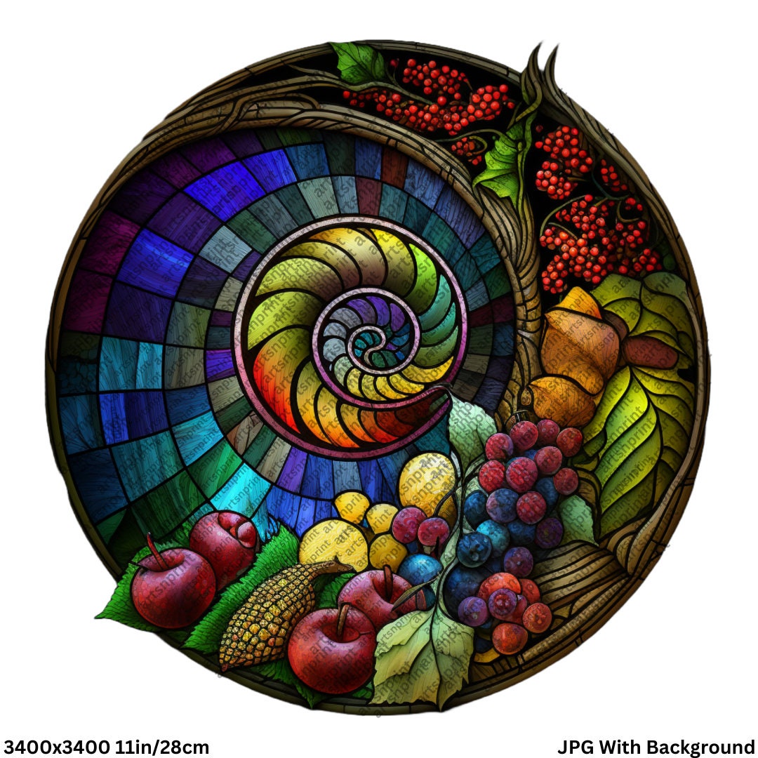 Cornucopia Png, Sublimation Design Template, Wind Spinner, Round ...