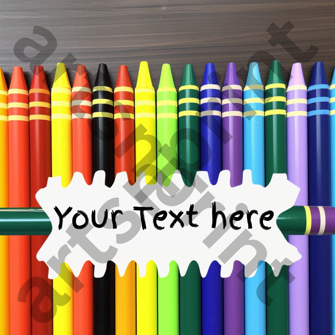 Custom Crayon Monogram, Teacher Crayon Name, School Kindergarten Pre-k ...