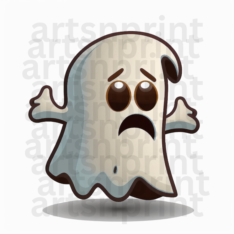 Ghost Clipart PNG 5 Pack 300 Dpi Cartoon Spooky Ghosts Clip Art Images ...