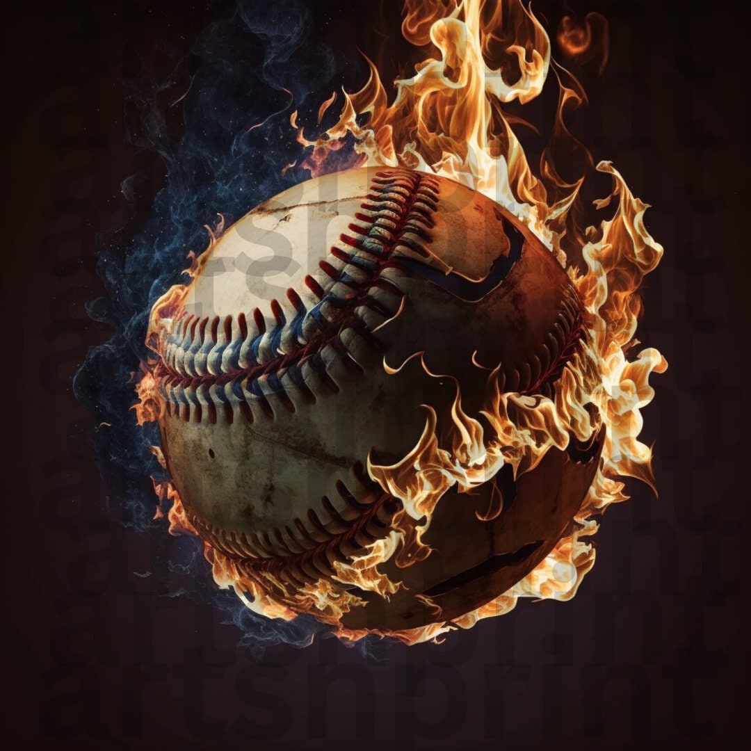 Dibujos Animados De Softbol En Llamas