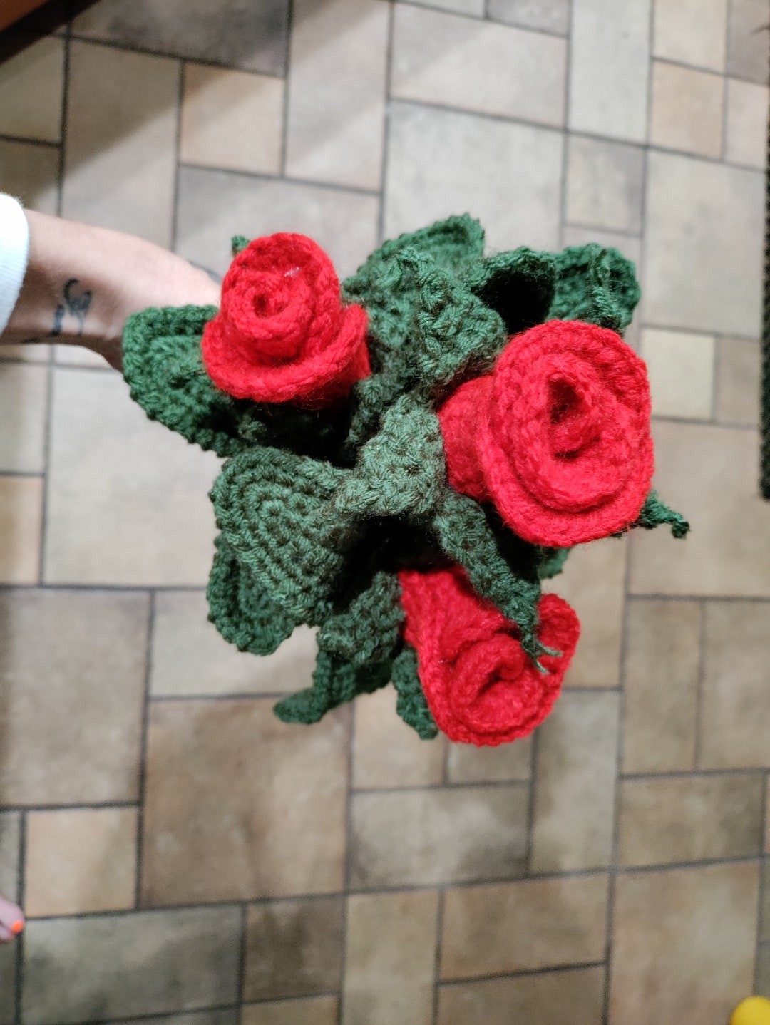 Crochet Closed Long Stem Rose - Etsy