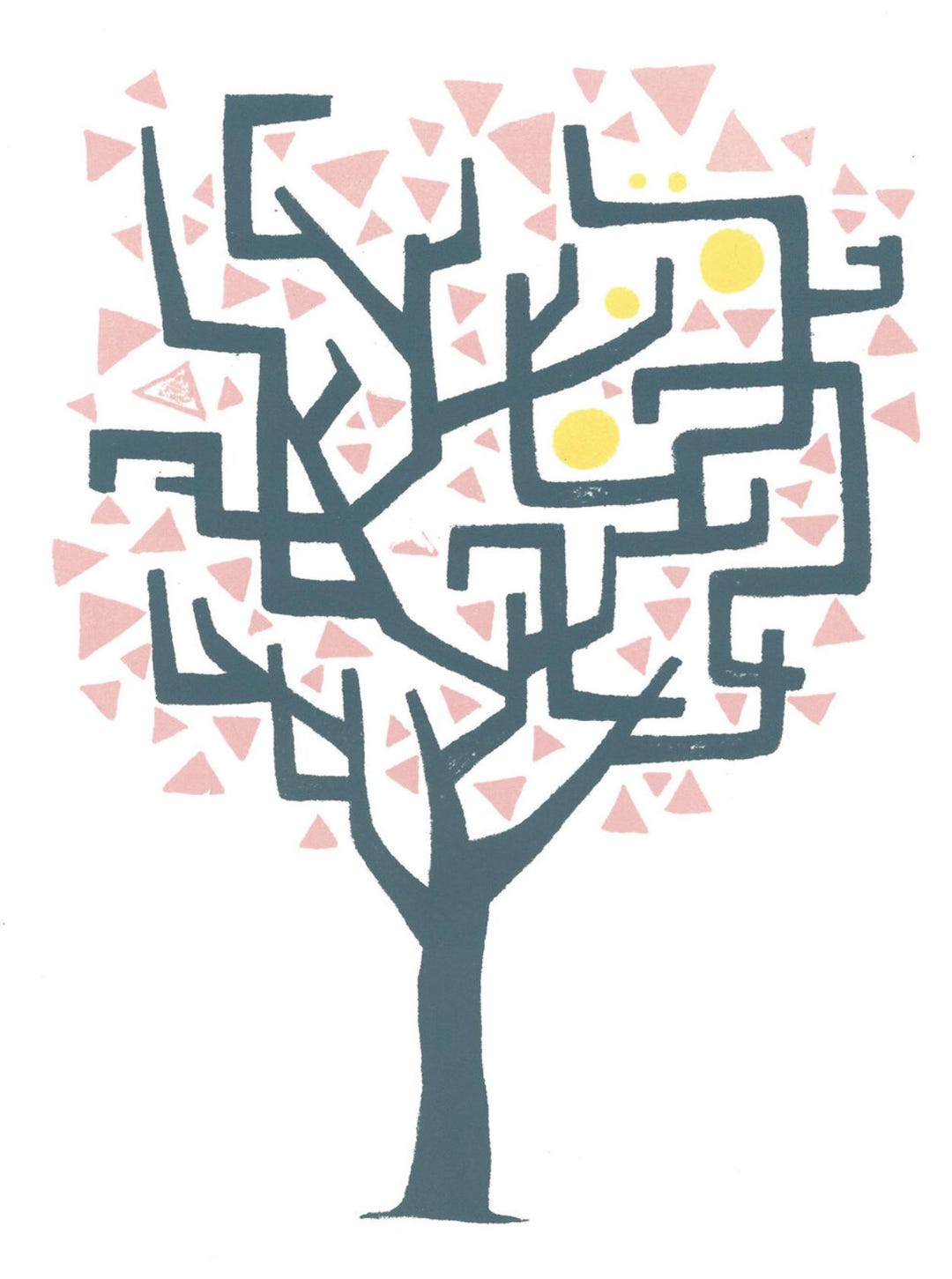Modern Sakura Tree Art Print | Family Tree, Japanese Cherry Blossom - Etsy