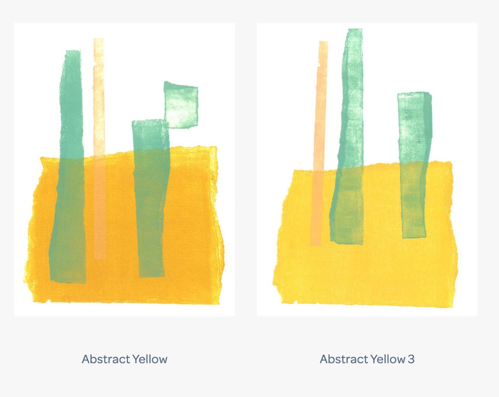 Abstract Yellow Monoprint | Mid-century Modern Torn Paper Art - Etsy