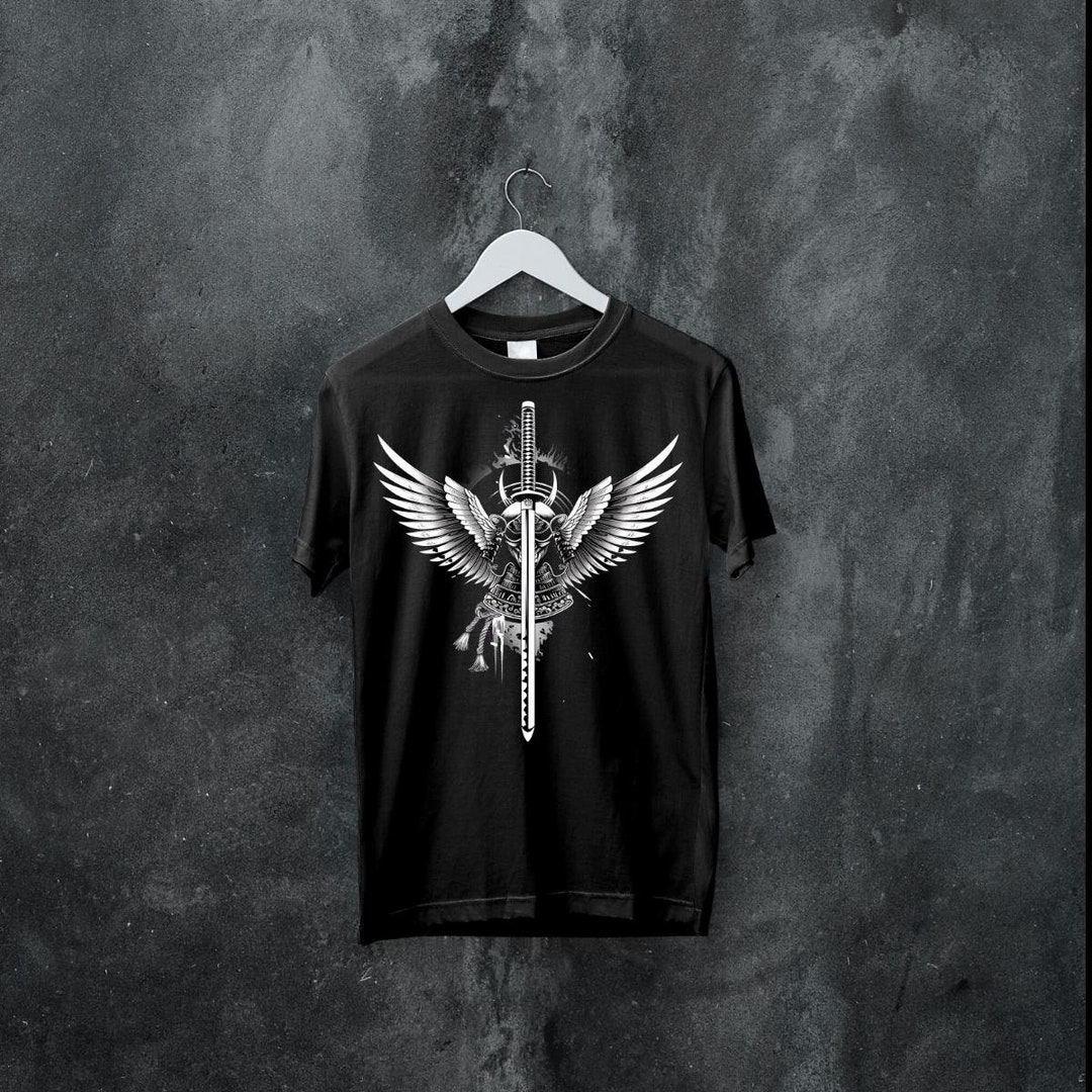 Samurai T-shirt, Katana With Shirt, Sword With Wings T-shirt,ronin ...