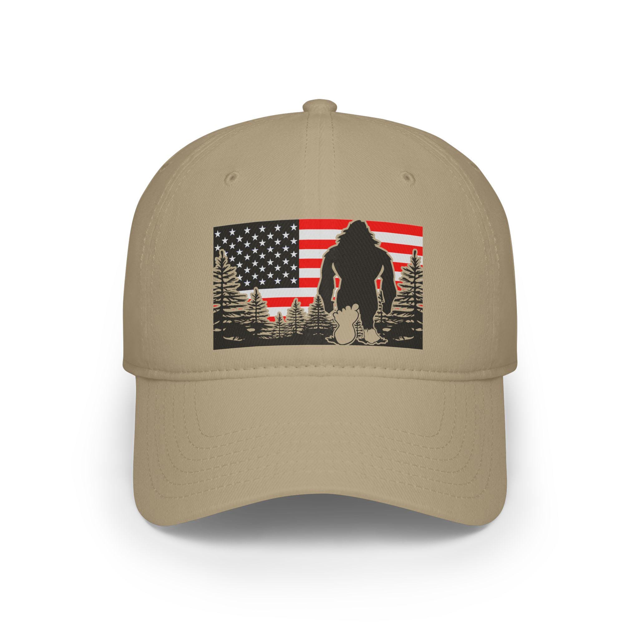 Patriotic Bigfoot Hat, Sasquatch Cap, Bigfoot Cap USA Flag Cap, Low ...