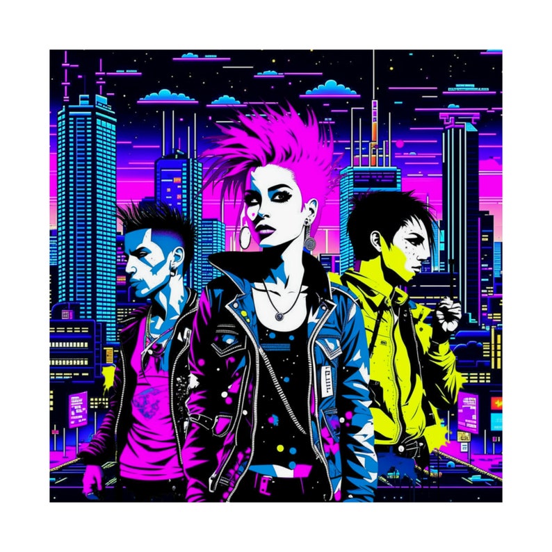 Cyberpunk Poser, Punk Poster, Pixel City Backround, Anarchy Poster ...