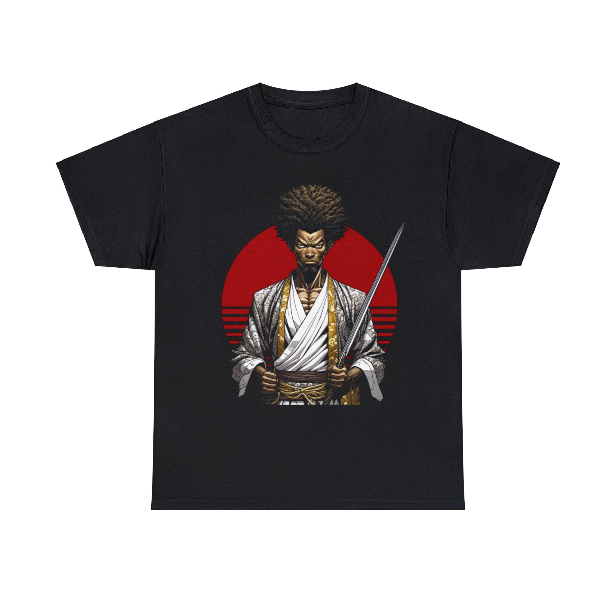 Afro Samurai, Black Samurai, T-shirt, Warrior T-shirt, Unisex Heavy ...