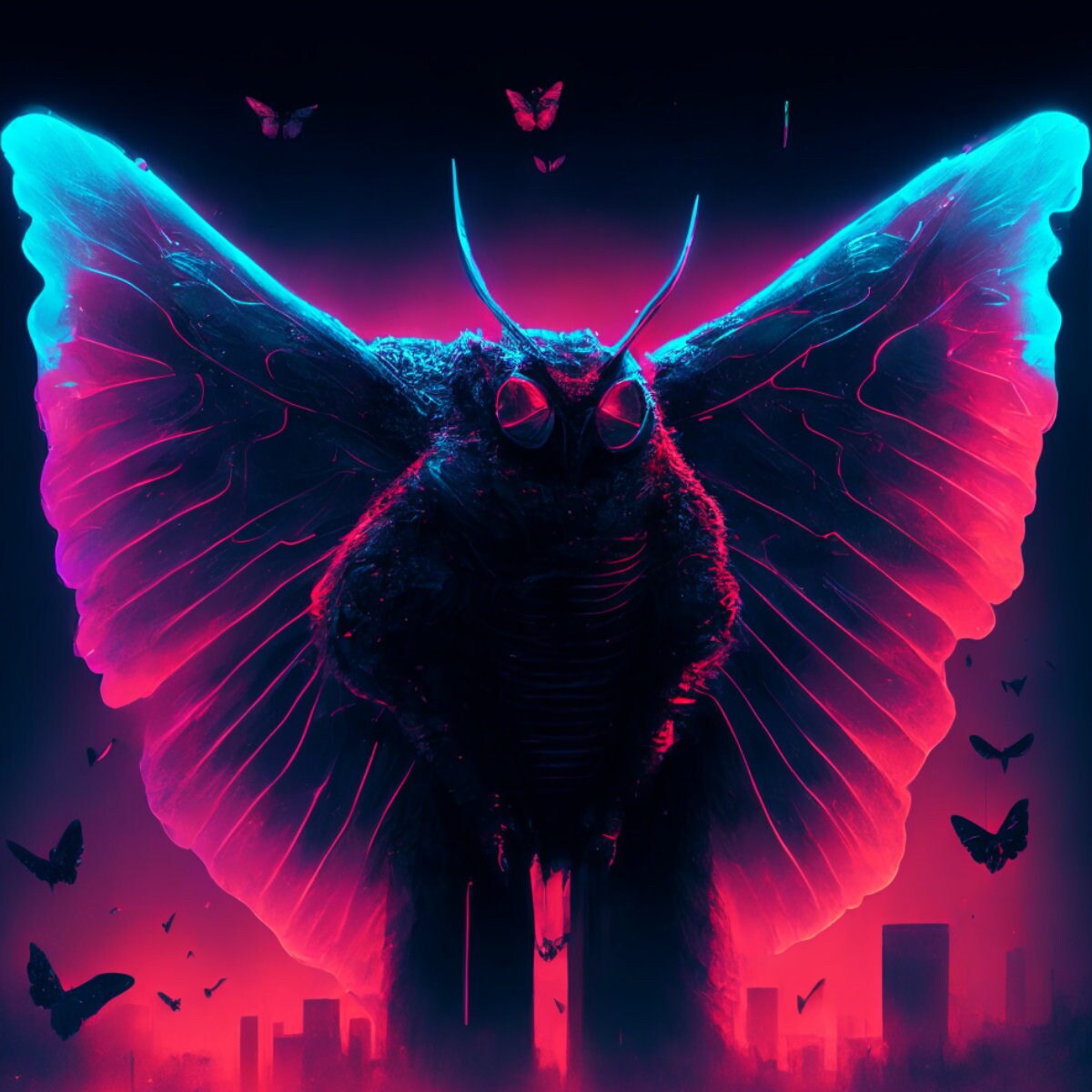 Mothman Colorful, Digital Download, Mothman Wall Art, Mothman, - Etsy