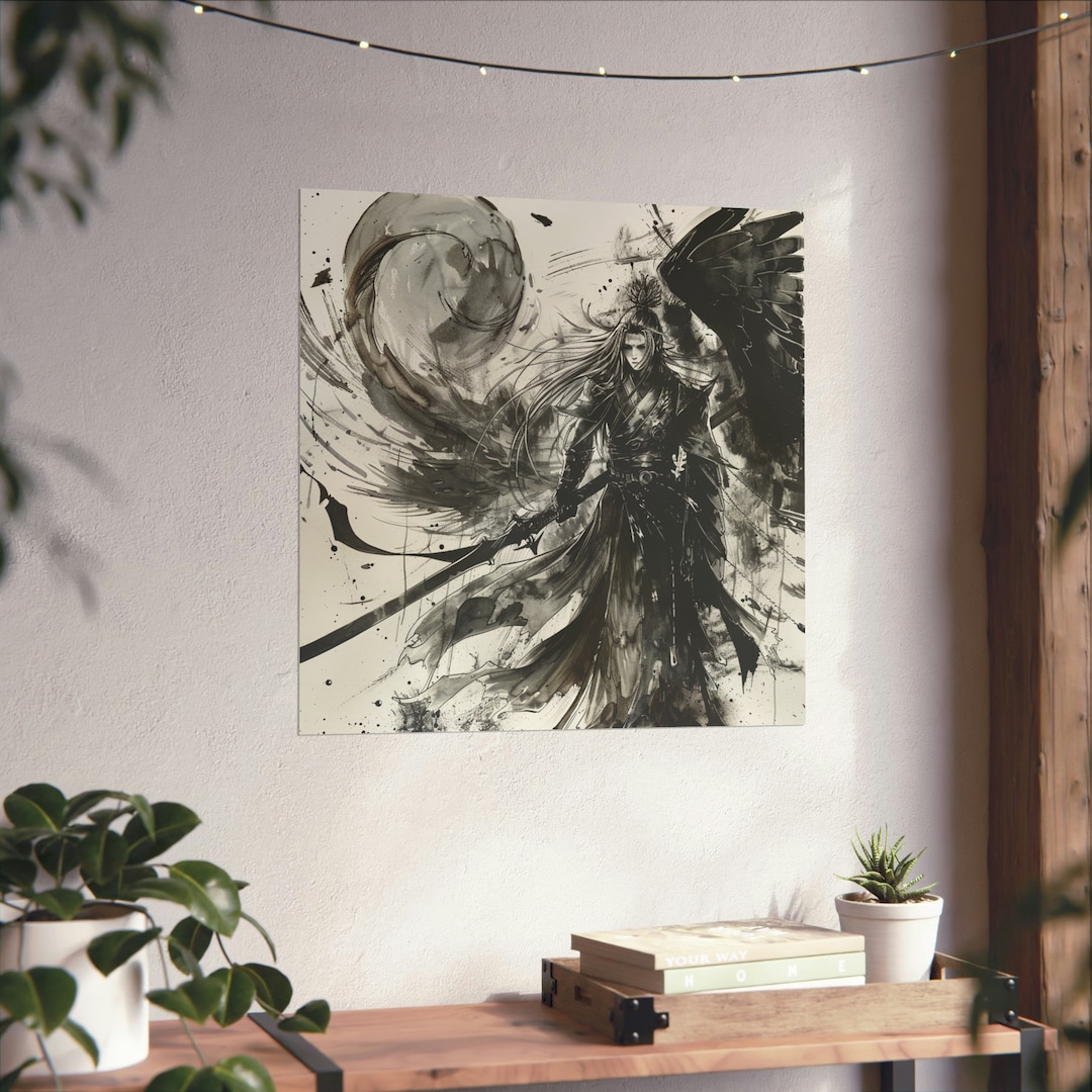 Samurai Poster, Ronin Poster, Samurai With One Wing, One Winged Angel ...