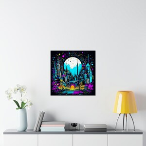 Pixel City Poster, Video Game Poser, Video Game Art, 16 Bit City Poster ...