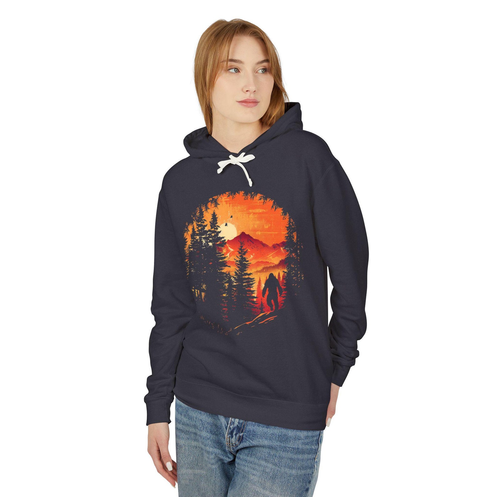 Bigfoot Hoodie, Yeti Sweatshirt, Sasquatch Sweater, Unisex Lightweight ...