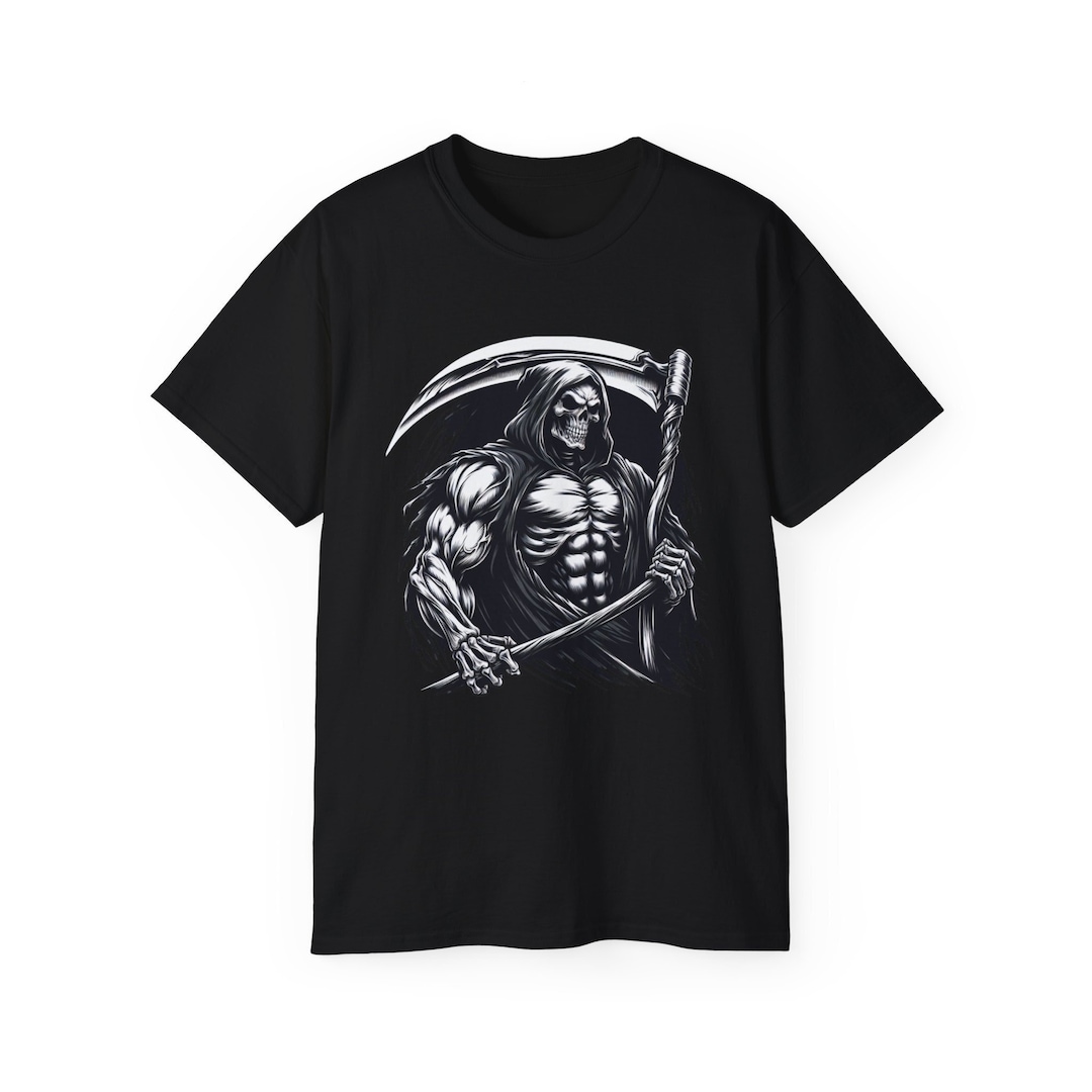 Grim Reaper T-shirt, Gym Reaper T-shirt, Death Shirt, Angel of Death ...
