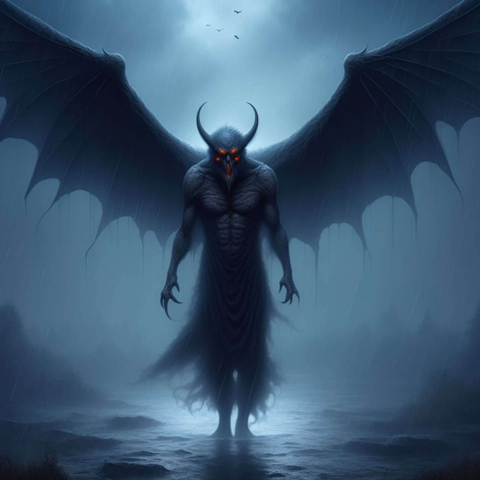 Mothman Digital Print, Printiable, Mothman Art, Wall Art of Mothman ...