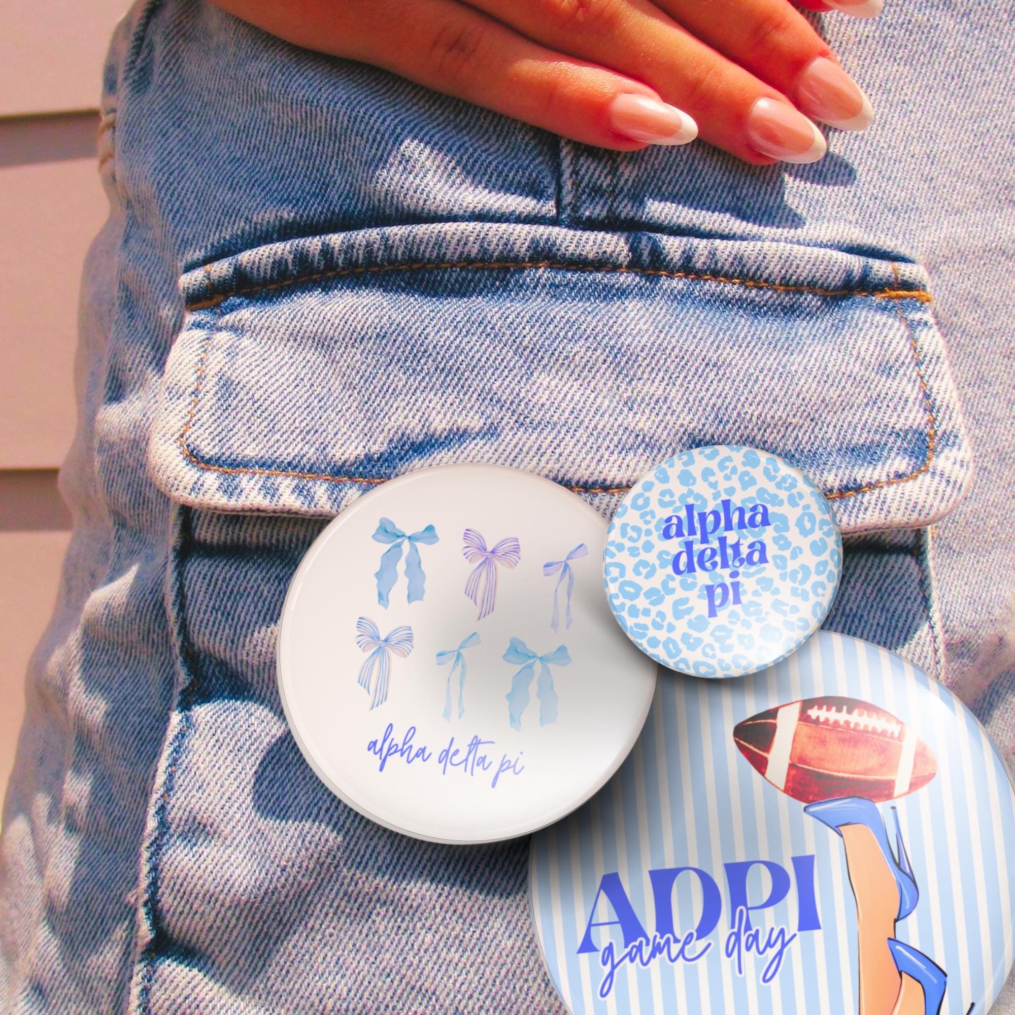 Alpha Delta Pi Sorority Gameday Buttons | College Football Tailgate ...