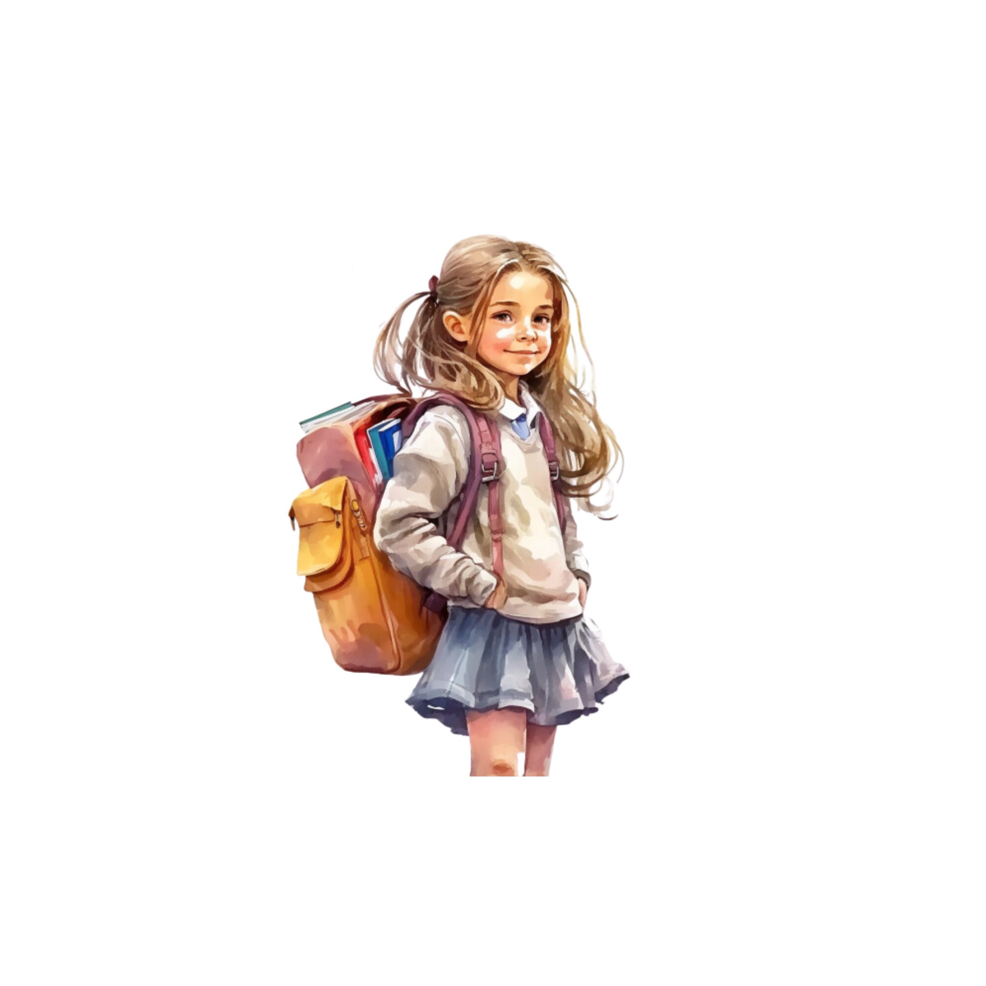 25 School Time Clipart PNG, Watercolor for School,gift for School ...