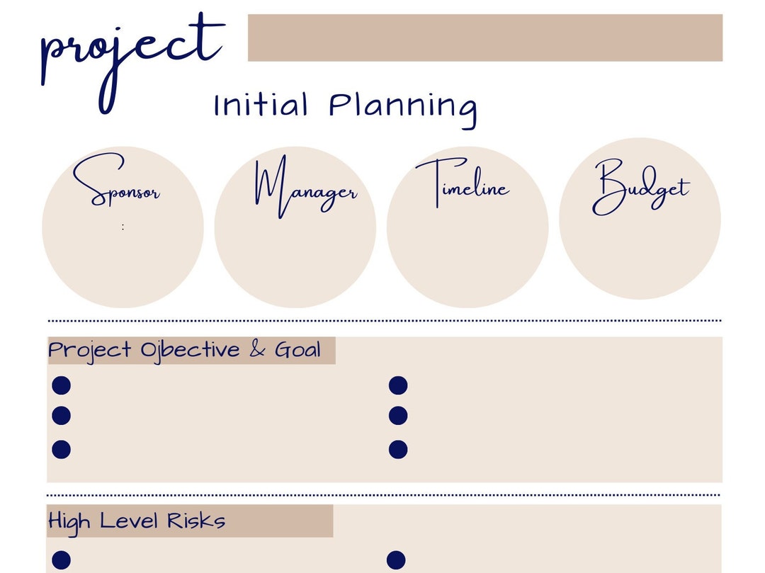 Project Initial Planning Sheet - Etsy
