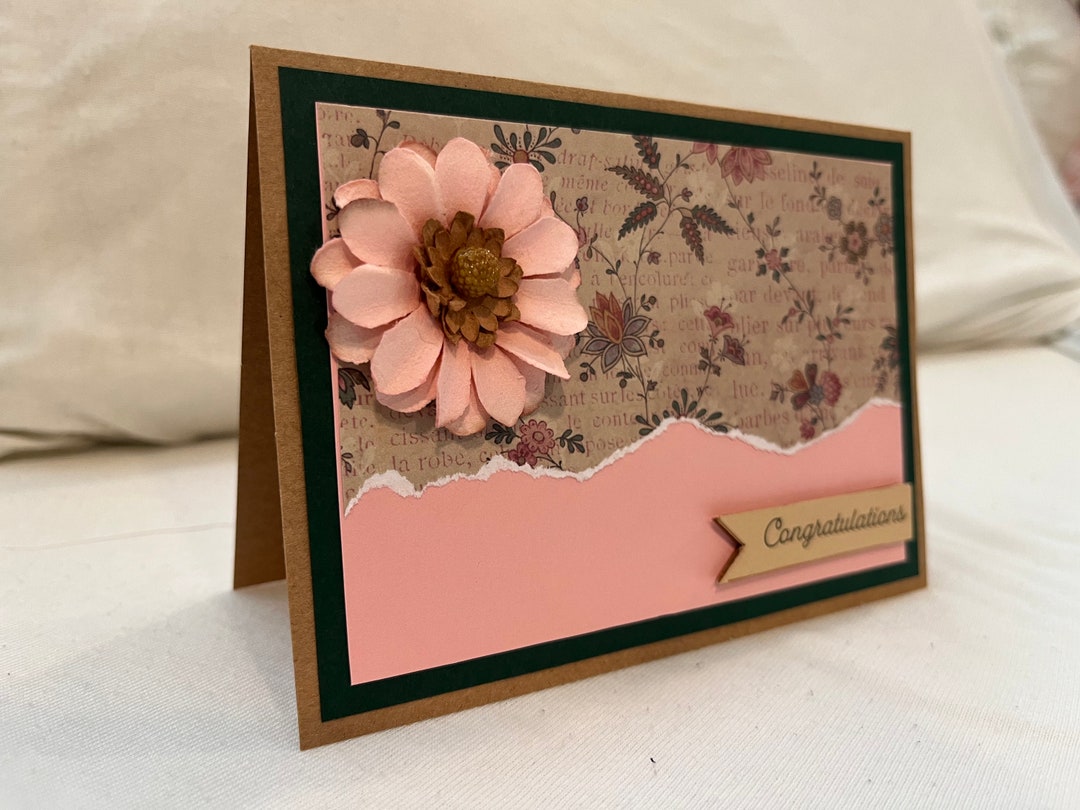 Congratulations Vintage Handmade Card - Etsy