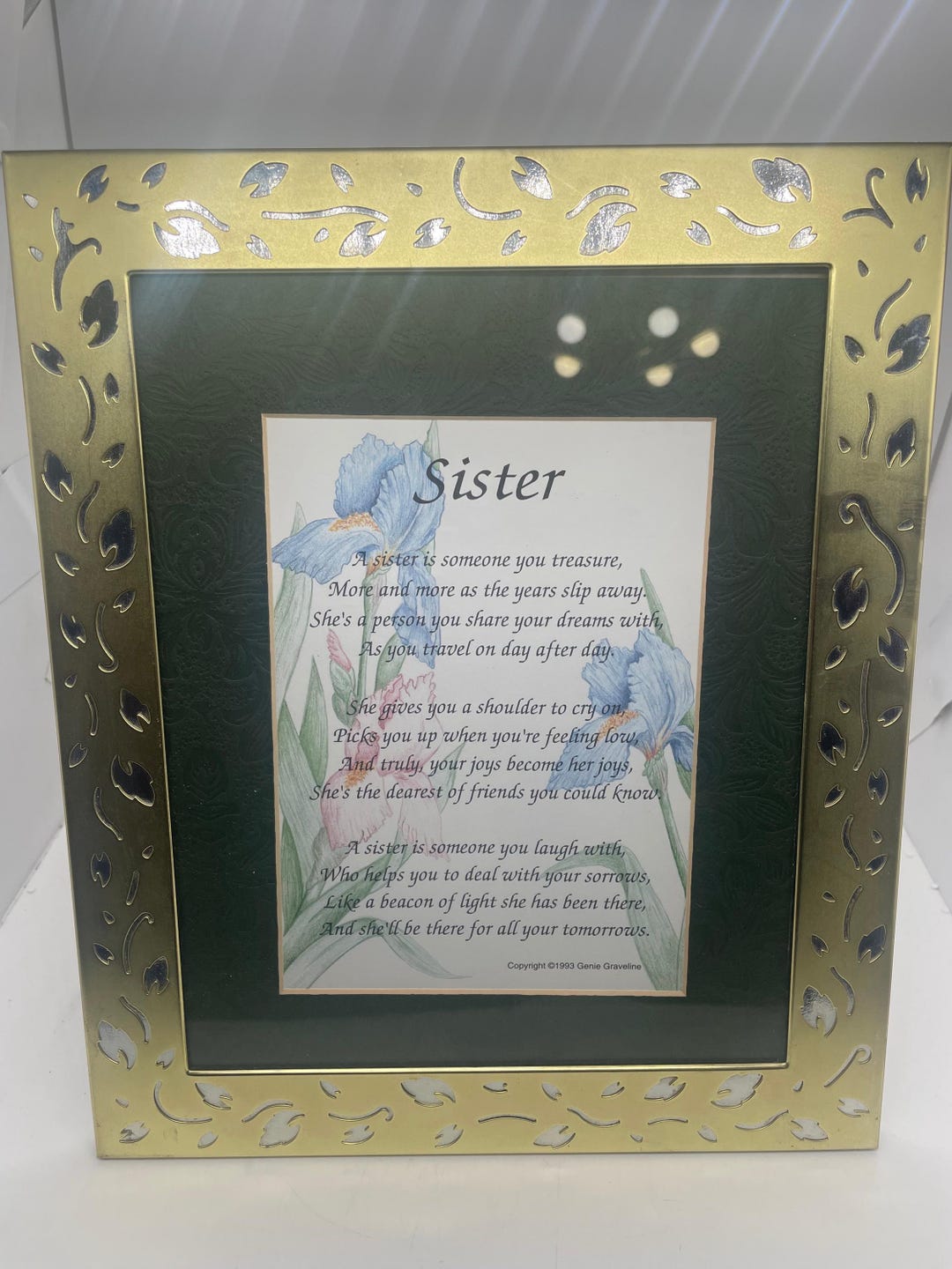 Vintage 1993 Framed Sister Poem by Genie Graveline 12 X 10 - Etsy