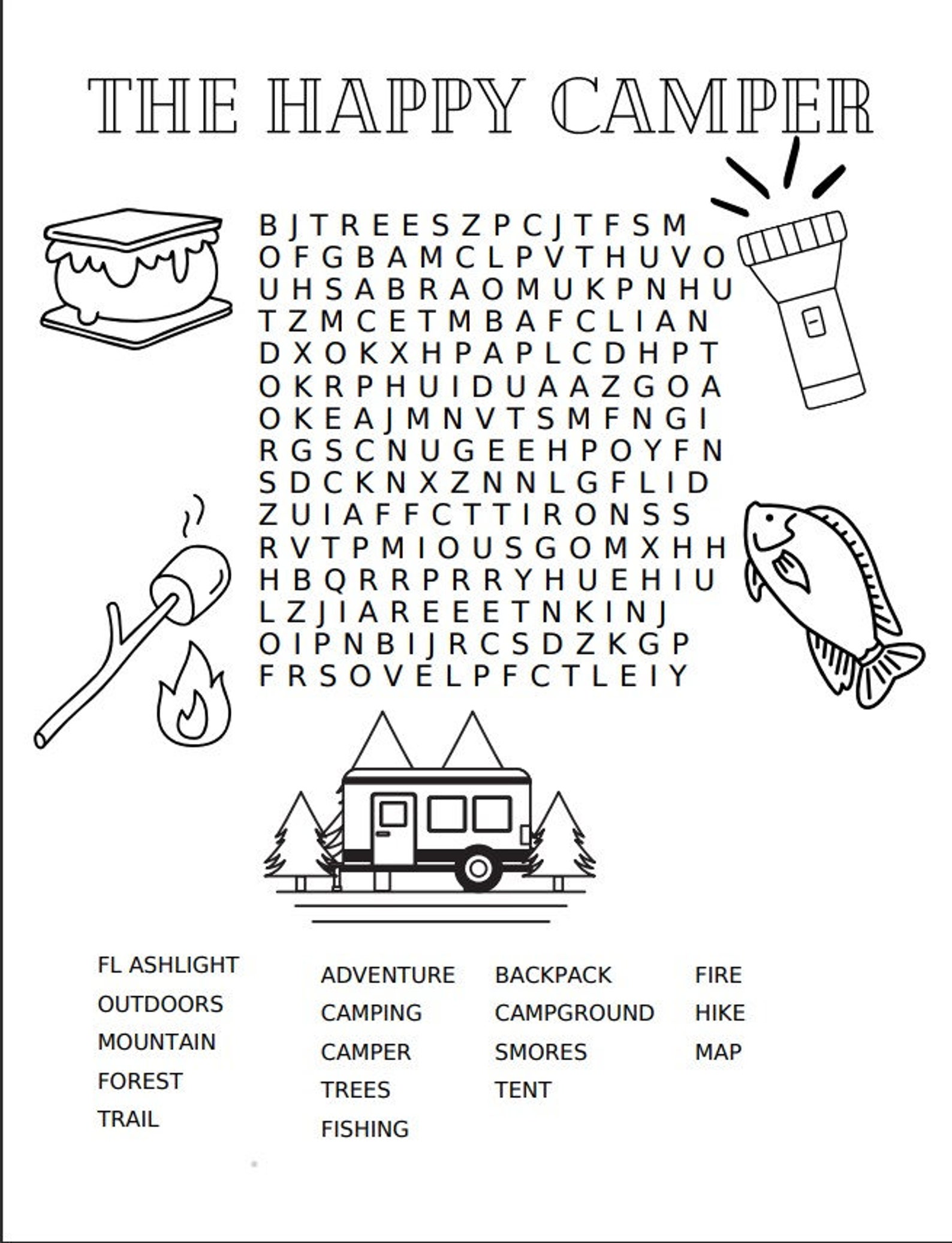 Happy Camper Coloring Pages & Activities for Kids - Etsy
