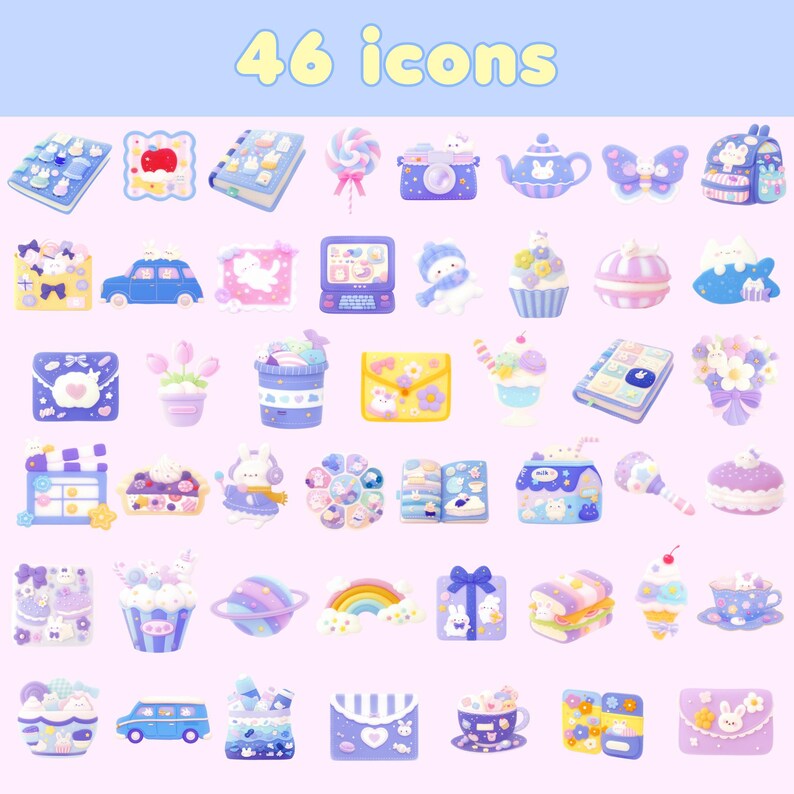 Cute Felt Bunny City Desktop Wallpaper Set - Lofi Background - Cute ...