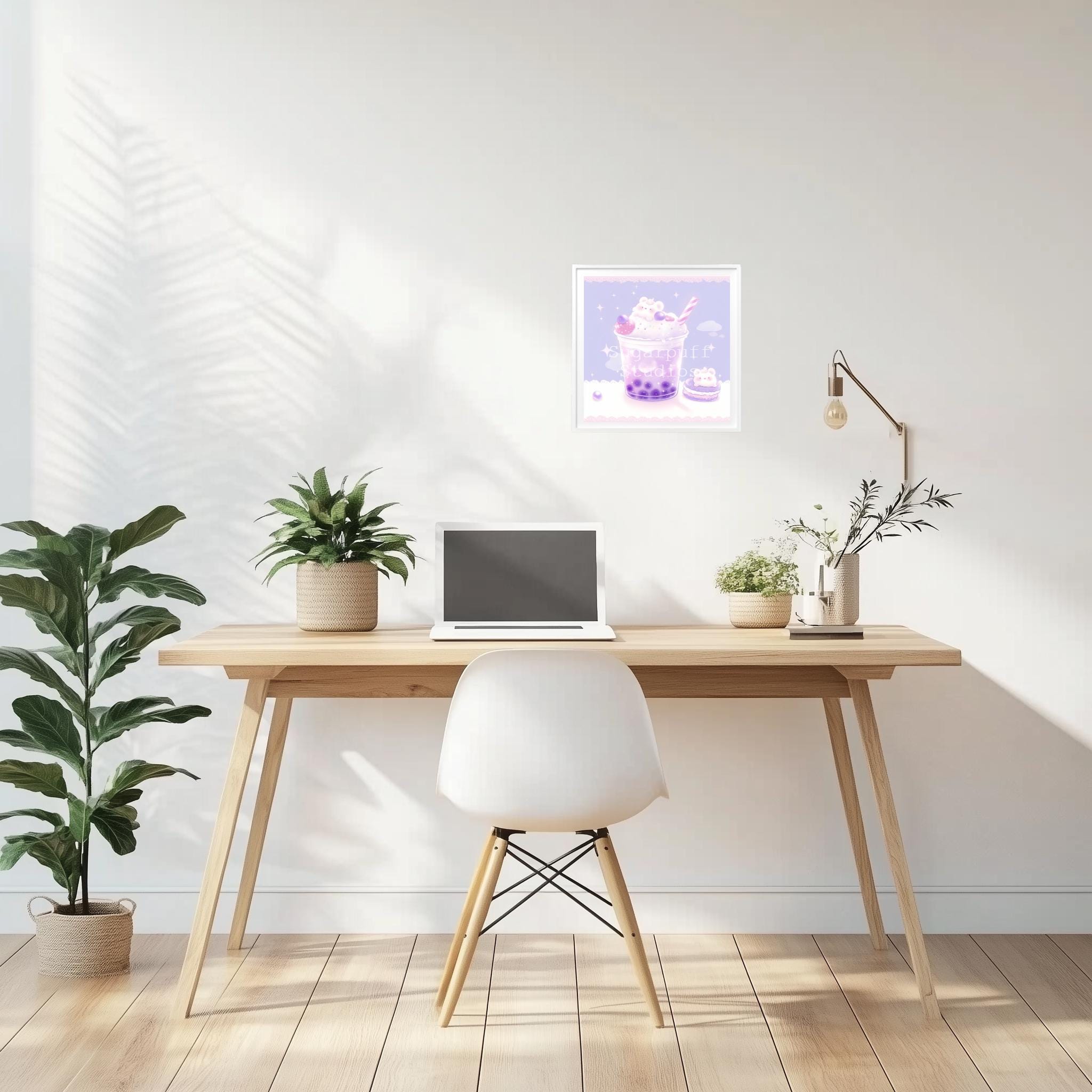 Printable Boba Milk Tea Art Print - Kawaii Illustration - Cute Wall Art ...