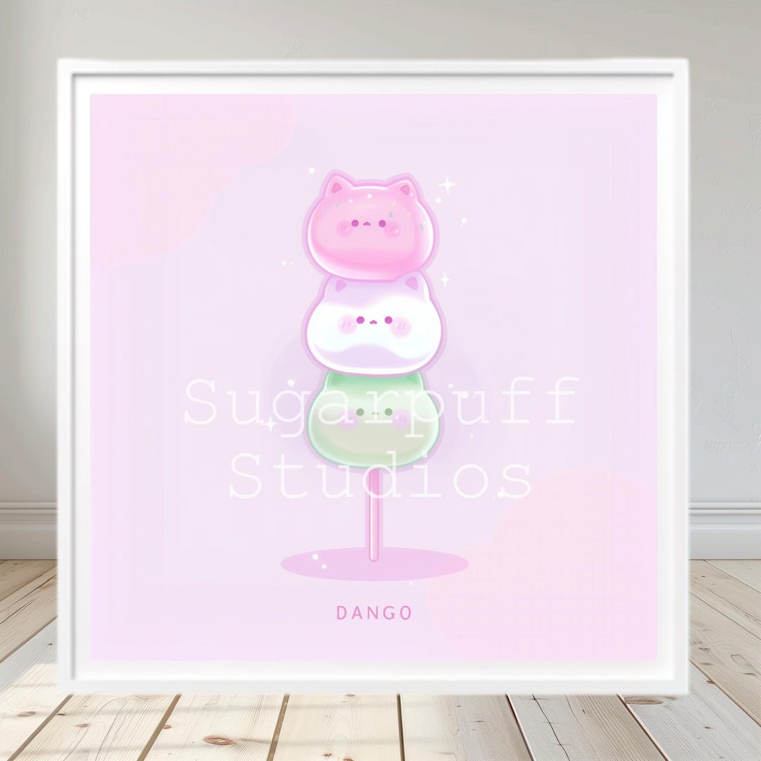 Printable Kawaii Dango Art Print - Adorable Dango Art - Cute Wall Art ...