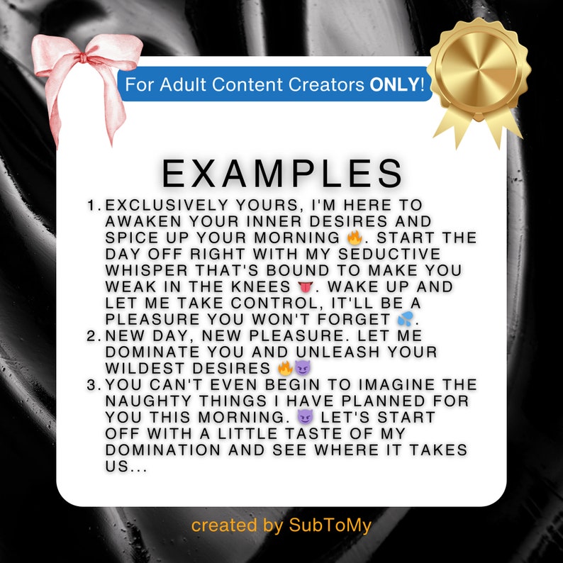 Dominatrix 65 Morning Messages Pack for Dms: 1-on-1 or Mass Messages - Etsy