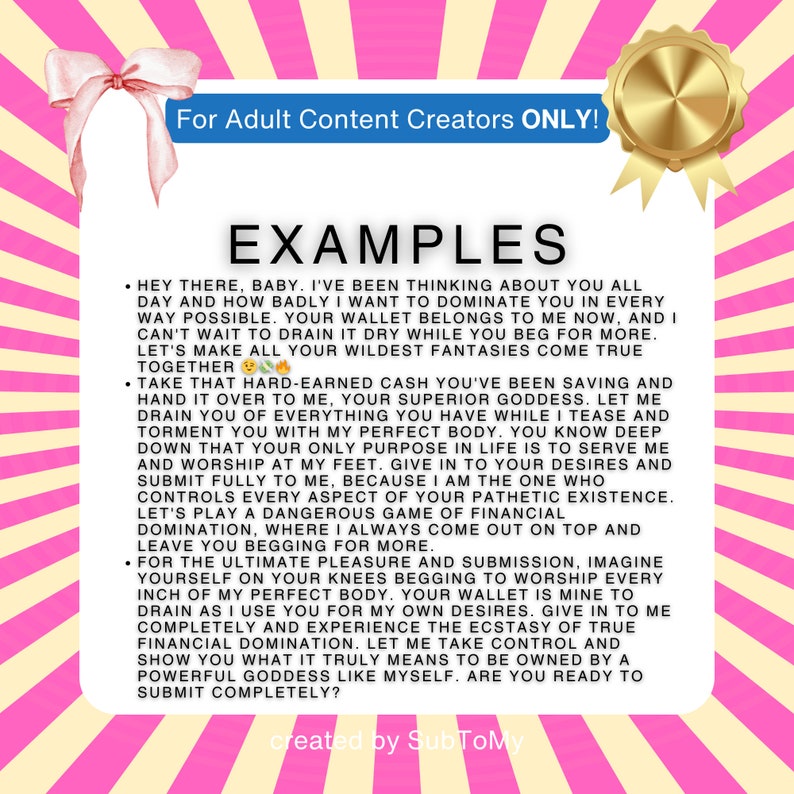 100+ Findom Mass Messages for Onlyfans, Reddit, Social Media, Etc. - Etsy