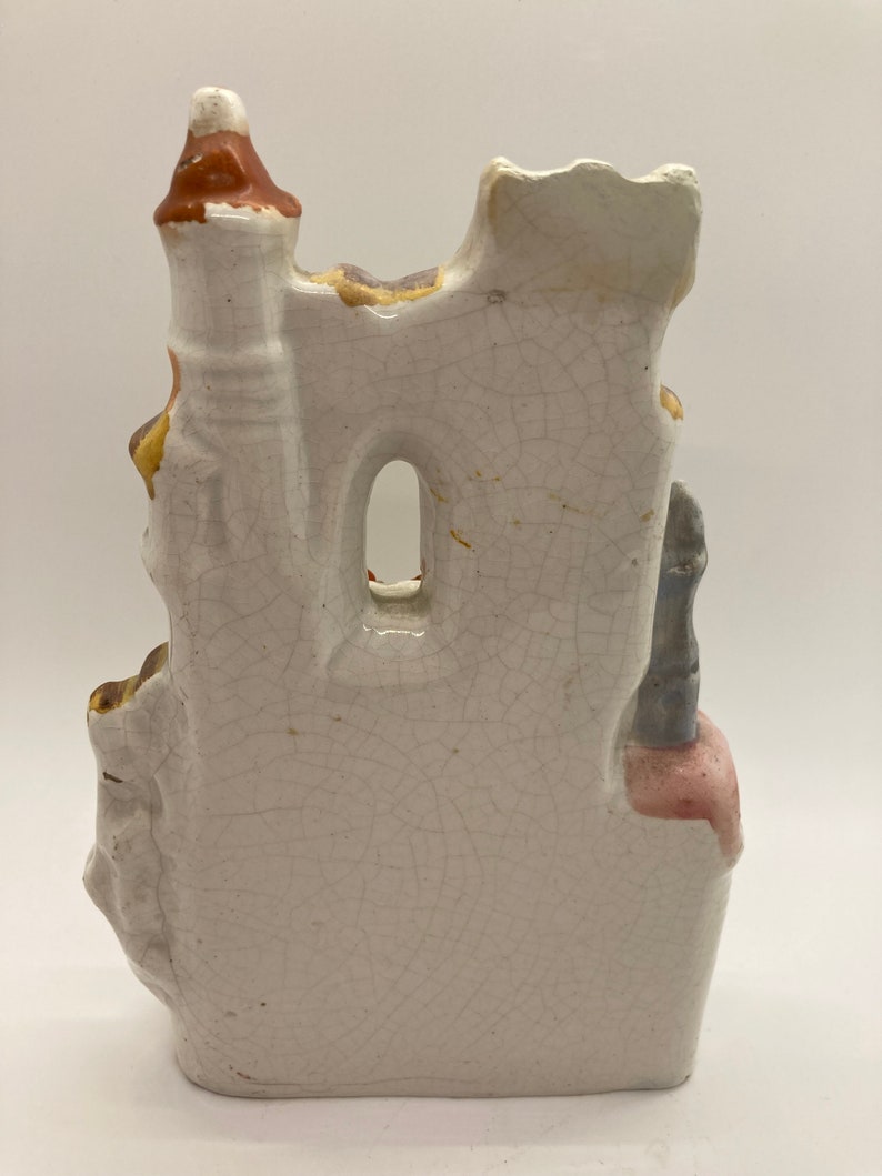 Antique Staffordshire Potteries Large Flatback Ornament of A Turreted ...
