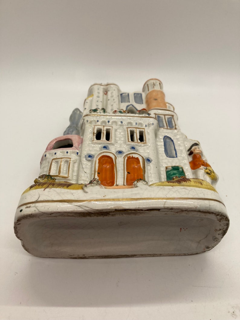 Antique Staffordshire Potteries Large Flatback Ornament of A Turreted ...