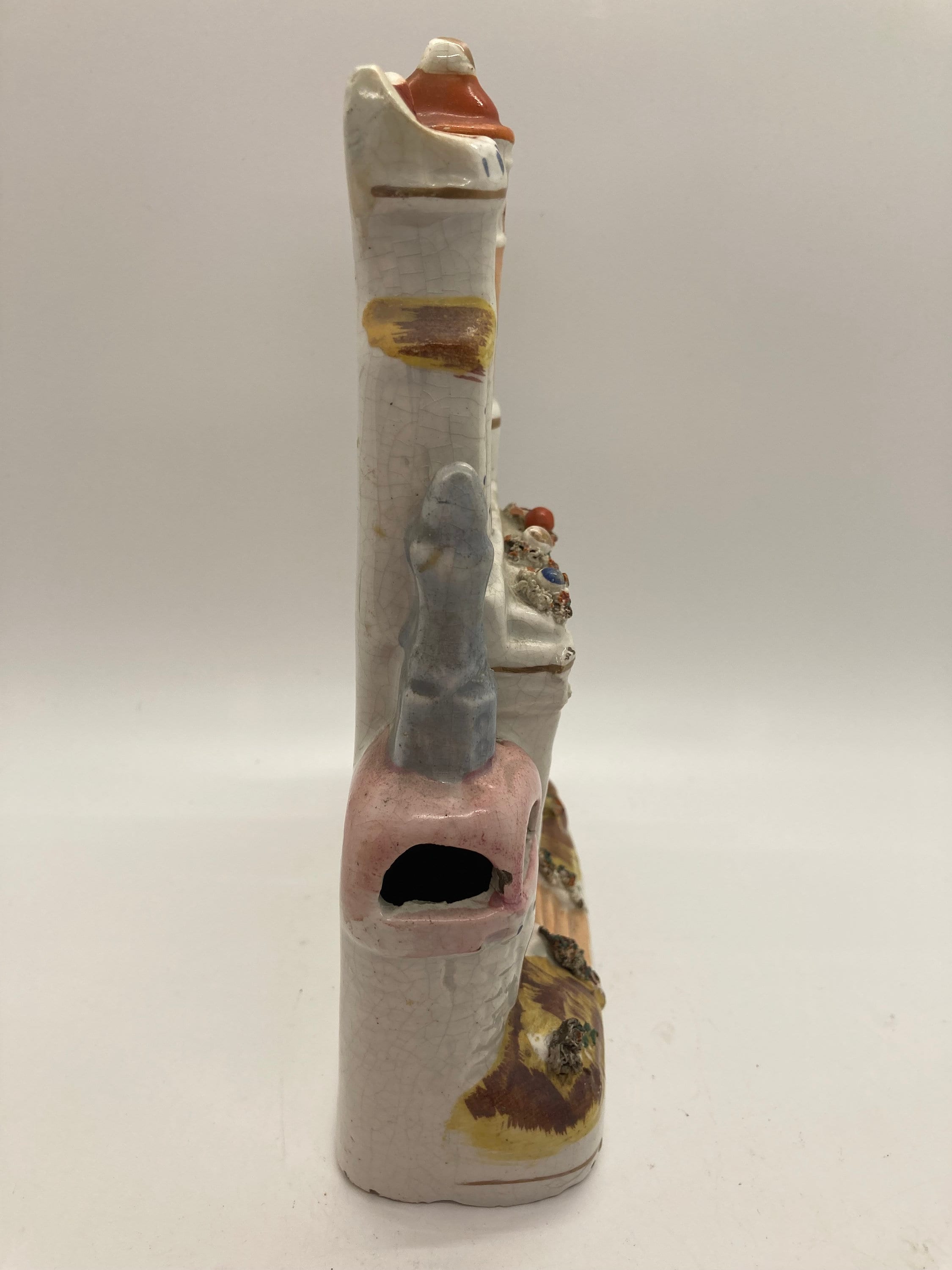 Antique Staffordshire Potteries Large Flatback Ornament of A Turreted ...